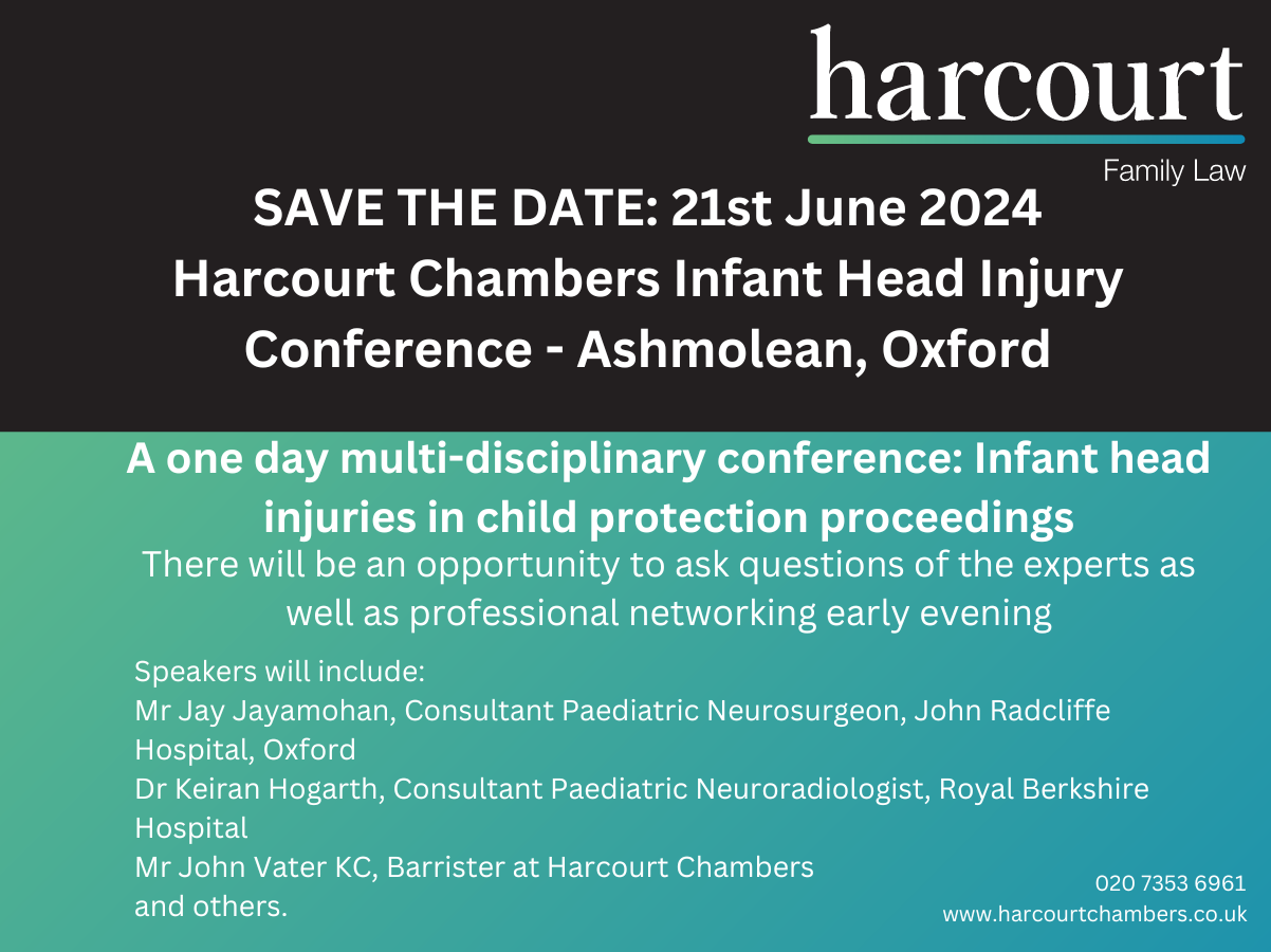 Harcourt Chambers announce their upcoming Infant Head Injuries in Child ...